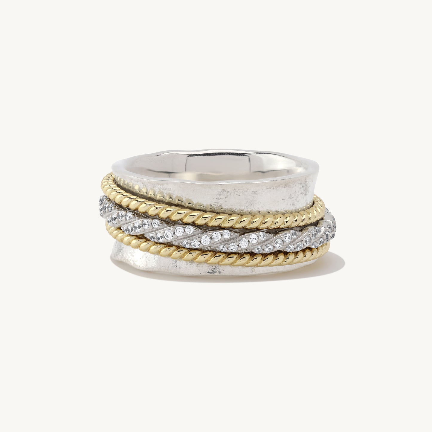 Aria Roped Band Spinner Ring – Ideaure